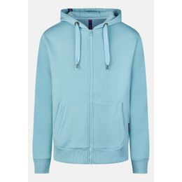 Sweatjacke SALZHAUT "Sweatjacke BREKER", Damen, Gr. M, blau (breeze), Obermaterial: 55% Baumwolle CO. 45% Polyester PES., Sweatjacken Sweatjacke