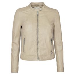 Bikerjacke Maze "Lederjacke 183Grenada", Damen, Gr. S, grau (greige), Obermaterial: 100% Lammleder LEL. Futter: 100% Polyester PES., Jacken Bikerjacke