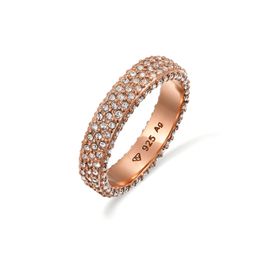Silberring Elli "Ring Bandring 925 Sterling Silber, mit Kristallen von Swarovski" Gr. 54, rosa (rosegold), Fingerringe, Damen, 54, Silber 925 (Sterlingsilber), Silberring