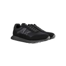 Sneaker Armani Exchange "Sneaker SNEAKER DROP MICROSUEDE+MESH+CALF PU", Herren, Gr. 43, schwarz, Obermaterial: 60% Polyester PES. 20% Polyamid PA. 20% Polyurethan PU. Futter: 100% Polyester PES. 100% Gummi rubber., Schuhe Sneaker