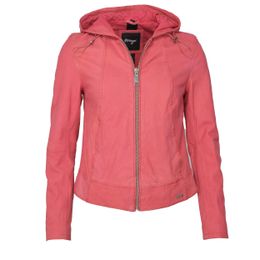 Lederjacke Maze "Lederjacke Donie", Damen, Gr. L, rot (coral), Obermaterial: 100% Lammnappaleder LANA. Futter: 100% Polyester PES., Jacken Lederjacke