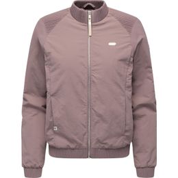 Bomberjacke Ragwear "Bomberjacke Chenna Summer YOUMODO", Damen, Gr. L, lila (mauve), Obermaterial: 100% Nylon NY. Obermaterial: Futter: 100% Polyester PES. 100% Polyester PES., l&auml;ssig geschnitten, hoch geschlossener Ausschnitt, Rippb&uuml;ndchen, Jacken Bomberjacke, Wasserabweisende leichte &Uuml;bergangsjacke