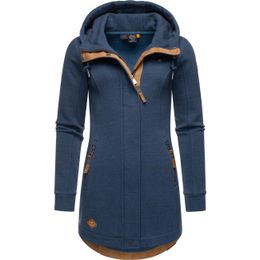 Sweatjacke Ragwear "Sweatjacke Letty Intl.", Damen, Gr. L, blau (navy23), Obermaterial: 54% Polyester PES. 41% Baumwolle CO. 5% Viskose CV. Futter: 54% Polyester PES. 41% Baumwolle CO. 5% Viskose CV., Sweatjacken Sweatjacke