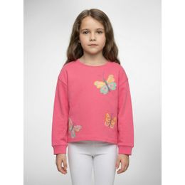 Sweatshirt Blue Seven, M&auml;dchen, Gr. 116, pink, Sweatware, Obermaterial: 100% Baumwolle, bedruckt, unifarben, Basic normal, Rundhals, Rippb&uuml;ndchen, Sweatshirts Sweatshirt