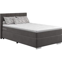 Boxspringbett COTTA "Simba", grau, L:209cm, Komplettbetten, Boxspringbett, wahlweise mit oder ohne Matratze und Topper bestellbar