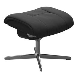 Fu&szlig;hocker stressless "Mayfair", grau (charcoal dinamica), B:55cm H:41cm T:39cm, Microfaser DINAMICA (88% Polyester, 12% Polyurethan), Hocker, Fu&szlig;hocker, mit Cross Base, Gr&ouml;&szlig;e S, M & L, Holzakzent Schwarz