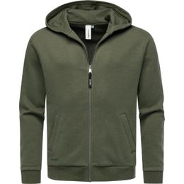 Sweatjacke Ragwear "Sweatjacke Natten", Herren, Gr. L, gr&uuml;n (schwarz olive), Obermaterial: 70% Baumwolle CO. 30% Polyester PES., Sweatjacken Sweatjacke