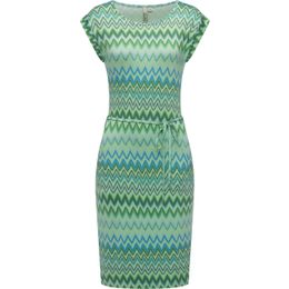 Sommerkleid Ragwear "Sommerkleid Taggien Print", Damen, Gr. XS, N-Gr, blau (aqua), Obermaterial: 95% Viskose CV. 5% Elasthan EL., Kleider Sommerkleid