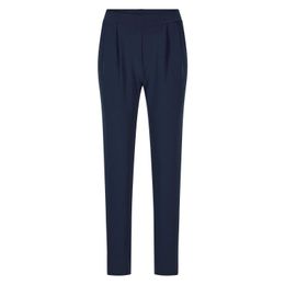 Schlupfhose GOLDNER "Weite Schlupfhose SARA in Krepp-Qualit&auml;t", Damen, Gr. 42, N-Gr, blau (marine), Obermaterial: 95% Polyester PES. 5% Elasthan EL., Hosen Schlupfhose