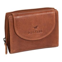 Geldb&ouml;rse Mustang "Udine leather wallet top opening", Damen, braun (cognac), Leder, Kleinlederwaren Geldb&ouml;rse, im praktischen Format