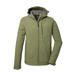Softshelljacke Killtec "KOS 259 MN SFTSHLL JCKT", Herren, Gr. M, moosgr&uuml;n, Oberseite: 100% Polyester;R&uuml;ckseite: 100% Polyester;Futter: 100% Polyester, Jacken Softshelljacke, Wasserabweisende Softshelljacke mit verstellbarer Kapuze