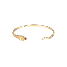 Armreif Elli Premium "Armband Armreif Offen Schlangen Motiv 925 Silber vergoldet" Gr. 160, gold, Armb&auml;nder, Damen, Silber 925 (Sterlingsilber), Armreif