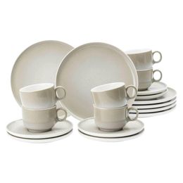 Geschirr-Set Seltmann Weiden "Kaffeeservice Sento Home 18er Set", beige (aura cream), 18 tlg., Porzellan, Geschirr-Sets, Geschirr-Set