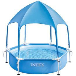 Framepool Intex "CANOPY METAL", blau (blau, wei&szlig;), H:38cm &Oslash;:183cm, Schwimmbecken, Framepool, inkl. Verdeck