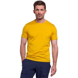 Sch&ouml;ffel T-Shirt SCH&Ouml;FFEL "T Shirt Hohberg M", Herren, Gr. 46, gold (molten gold), Obermaterial: 60% Baumwolle, 40% Polyester, normal, Shirts T-Shirt, f&uuml;r Trekking und sportliche Aktivit&auml;ten, sportlicher Stil