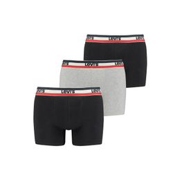 Levi's Boxershorts LEVI'S "Boxershort MEN SPRTSWR LOGO BOXER BRIEF 3P 3er Pack", Herren, Gr. XXL, schwarz (schwarz, grau), Obermaterial: 95% Baumwolle CO. 5% Elasthan EL., Unterhosen Boxershorts