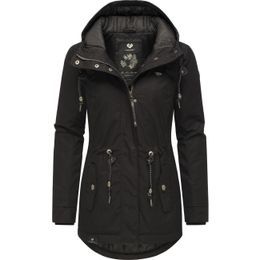 Wintermantel Ragwear "Winterjacke Monadis Black Label", Damen, Gr. XXL, schwarz (schwarz22), Obermaterial: 65% Polyester PES. 35% Baumwolle CO. Obermaterial: Futter: 100% Polyester PES. 100% Polyester PES., M&auml;ntel Wintermantel