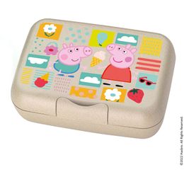 Koziol Candy L Peppa Pig Lunchbox mit Trennschale 19 x 13,5 x 6,5 cm organic sand - Lebensmittelbeh&auml;lter / Vorratsdosen