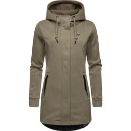 Kapuzensweatjacke Ragwear "Sweatjacke Letti Bonded", Damen, Gr. 5XL, braun (mocca24), Obermaterial: 100% Polyester PES. Futter: 100% Polyester PES., Sweatjacken Kapuzensweatjacke