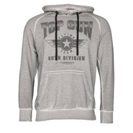 Kapuzensweatshirt Top Gun "Hoodie TG20212102", Herren, Gr. XL, grau (light grau), Obermaterial: 100% Baumwolle CO., Pullover Kapuzensweatshirt
