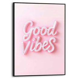 Poster Reinders "Good Vibes", rosa (farbe bild(er): rosa), B:30cm H:40cm T:1,6cm, Bilder, Poster, Teenager Zimmer - Rosa - MDF - Spr&uuml;che - 30x40 cm