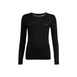 Longsleeve Emporio Armani "Longsleeve ESSENTIAL STUDS 1er Pack", Damen, Gr. XL, schwarz, Obermaterial: 95% Viskose CV. 5% Elasthan EL., Shirts Longsleeve