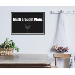 Metallbild queence "Mutti braucht Wein", wei&szlig; (farbe bild(er): wei&szlig;), B:30cm H:20cm, Metall, Stahl, Bilder, Metallbild, Stahlschilder