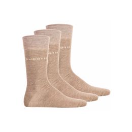 Kurzsocken Bugatti "Socken 3er Pack", Damen, Gr. 39-42, beige, Obermaterial: 78% Baumwolle CO. 20% Polyamid PA. 2% Elasthan EL., Socken Kurzsocken