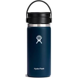 Trinkflasche Hydro Flask "16 OZ WIDE FLEX SIP LID", blau (dunkelblau), 473ml, Edelstahl, Kunststoff, Trinkflaschen, Trinkflasche, 473 ml