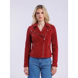 Lederjacke Freaky Nation "Biker Princess-FN", Damen, Gr. L(40), rot, Oberstoff: 100% Leder; Futter: 100% Baumwolle, normal, Jacken Lederjacke