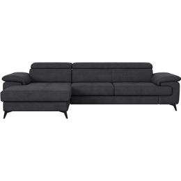 Ecksofa COTTA "Astra L-Form, B: 300 cm", lava, B:300cm T:169cm, 100% Polyester (PES), Sofas, Ecksofa, mit Kopfteilverstellung, optional Bettfunktion & Bettkasten