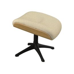 Fu&szlig;hocker FLEXLUX "Clement Beinst&uuml;tze, Hervorragender Komfort, Robuster schwarzer Fu&szlig;", beige (sandy beige), B:44cm H:39cm T:35cm, 100% Polyester, Hocker, Fu&szlig;hocker, Beinauflage zur Entspannung, pflegeleicht, Rahmen in Holzoptik