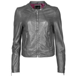 Bikerjacke Maze "Lederjacke 183Grenada", Damen, Gr. S, grau, Obermaterial: 100% Lammleder LEL. Futter: 100% Polyester PES., Jacken Bikerjacke
