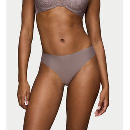 Tai-Slip Triumph "Body Make-Up Illusion Lace", Damen, Gr. 42, grau (pigeon grau), Microtouch, Obermaterial: 80% Polyamid, 20% Elasthan. Spitze: 92% Polyamid, 8% Elasthan, leicht gl&auml;nzend, unifarben, k&ouml;rpernah, Unterhosen Tai-Slip, florale Stretch-Spitze, hoher Beinausschnitt, weiche Microfaser