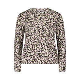 BETTY & CO Langarmshirt BETTY & CO "Casual-Shirt mit Gummizug", Damen, Gr. M, schwarz (schwarz, taupe), Obermaterial: 50% Baumwolle CO. 50% Modal CMD., Shirts Langarmshirt
