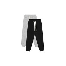 Jogginghose Minymo "Jogginghose MIBoys", Jungen, Gr. 104, N-Gr, schwarz (anthrazit), Obermaterial: 60% Baumwolle CO. 40% Polyester PES., Hosen Jogginghose