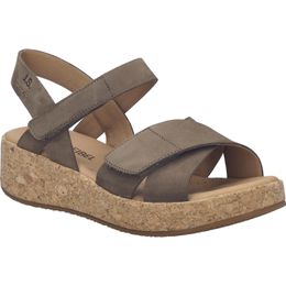 Sandale Josef Seibel "Evita 03, taupe", Damen, Gr. 37, grau (taupe), Obermaterial: 100% Rindsleder Leather cow., Schuhe Sandale