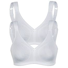 Sassa Mode Sport-BH SASSA "2er Pack Sport BH ohne B&uuml;gel SPORTS BRAS", Damen, Gr. 95, Cup D, wei&szlig; (wei&szlig; wei&szlig;), Obermaterial: 82% Polyamid PA. 18% Elasthan EL., BHs Sport-BH