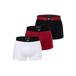 Boxershorts Emporio Armani "Boxershort ESSENTIAL LOGOLABEL 3er Pack", Herren, Gr. S, rot (schwarz, rot, wei&szlig;), Obermaterial: 95% Baumwolle CO. 5% Elasthan EL., Unterhosen Boxershorts