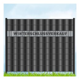 zaun zu&reg; Sichtschutzstreifen Laser Beschriftung "WINTERSCHLUSSVERKAUF" Fenstergrau 2,55m