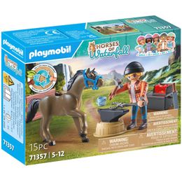 Konstruktions-Spielset Playmobil "Hufschmied Ben & Achilles (71357), Horses of Waterfall", bunt, Spielbausteine, Kinder, Kunststoff, Konstruktions-Spielset