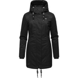 Wintermantel Ragwear "Winterjacke Tunned", Damen, Gr. XL, schwarz (schwarz23), Obermaterial: 100% Polyester PES. Obermaterial: Futter: 100% Polyester PES. 100% Polyester PES., M&auml;ntel Wintermantel