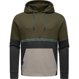 Hoodie Ragwear "Hoodie Blocky Hoody", Herren, Gr. XXL, gr&uuml;n (schwarz olive), Obermaterial: 70% Baumwolle CO. 30% Polyester PES., Sweatshirts Hoodie