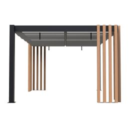Sojag Pavillon Lito 1012 mit Sonnensegel Schwarz-Grau 378,5x302,3x234,5cm