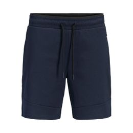 Jack & Jones Sweatshorts JACK & JONES "JPSTGORDON BASE SWEAT SHORTS SRT SN", Damen, Gr. XS, N-Gr, sky captain, angeraute Sweatware, Obermaterial: 75% Polyester, 21% Baumwolle, 4% Elasthan, unifarben, kniefrei, Hosen Sweatshorts, Materialmix mit Stretch, regular fit