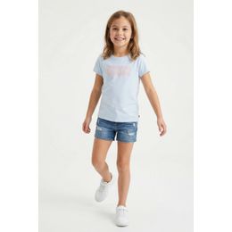 T-Shirt LEVI'S KIDS "LVG BATWING TEE", M&auml;dchen, Gr. 8 (128), country air, Jersey, Obermaterial: 100% Baumwolle, Basic schmal h&uuml;ftlang, Rundhals, abgesteppte Kante, Shirts T-Shirt, for GIRLS