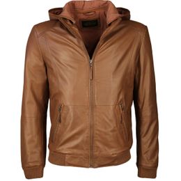 Bikerjacke JCC "Lederblouson 15.09.2002", Damen, Gr. S, braun (cognac), Obermaterial: 100% Lammleder LEL. Futter: 100% Baumwolle CO., Jacken Bikerjacke