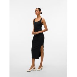 V&eacute;ro Moda Maxikleid VERO MODA "VMCHLOE SL 7/8 DRESS JRS GA NOOS", Damen, Gr. M, N-Gr, schwarz, Jersey, Obermaterial: 95% Baumwolle, 5% Elasthan, unifarben, slim fit kn&ouml;chellang, U-Boot-Ausschnitt, Kleider Maxikleid, Sommerkleid