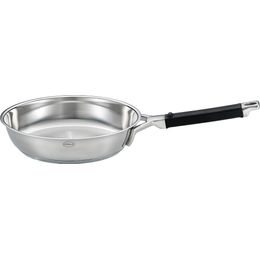 R&ouml;sle Bratpfanne R&Ouml;SLE "SILENCE PRO", silber (silberfarben, schwarz), B:21,5cm H:8,5cm L:39cm &Oslash;:20cm, Pfannen, Bratpfanne, nat&uuml;rliche Quarzversiegelung ohne PTFE/PFAS, Induktion