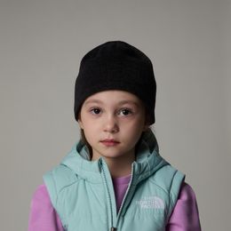 Beanie The North Face "f&uuml;r Kinder", Kinder, Gr. S/128 (50/52), schwarz (tnf schwarz heather), Fleece, Materialmix, unifarben, M&uuml;tzen Beanie, aus Polyester und Wolle, sportlicher Stil, mit Logostickerei